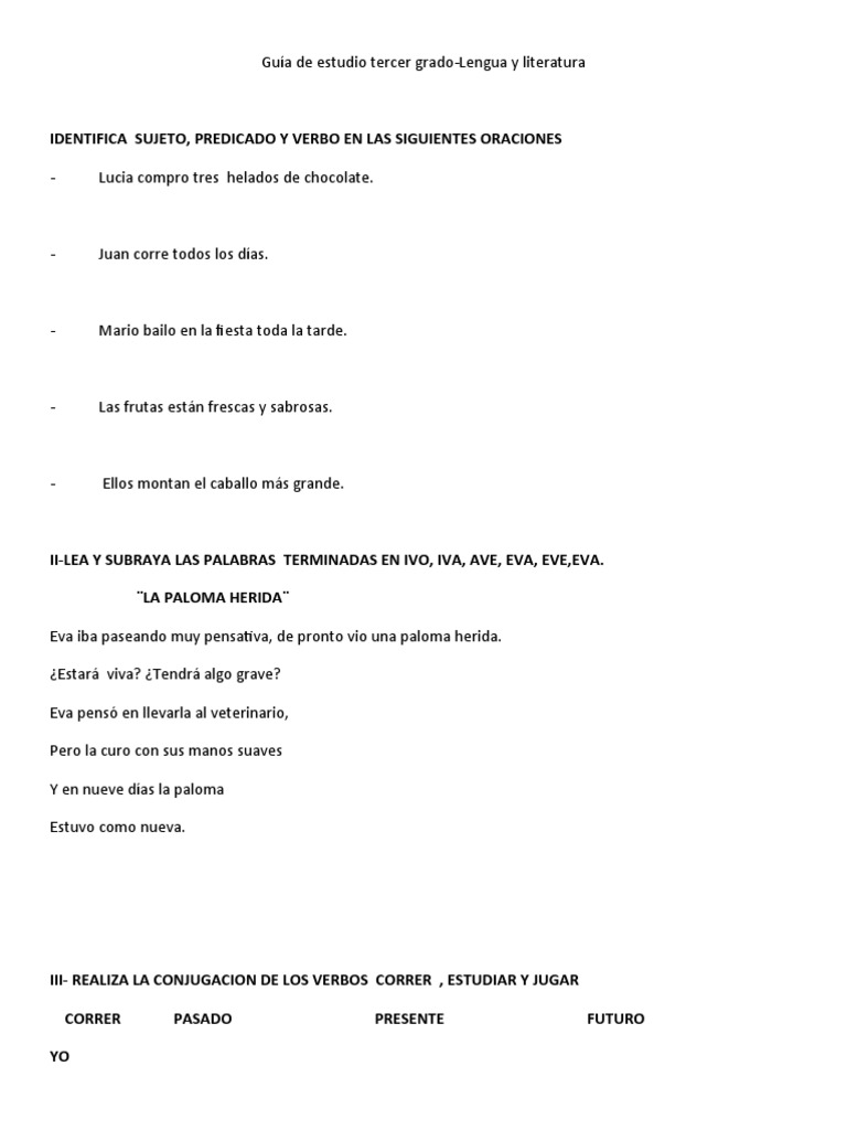 Guía de Estudio Tercer Grado | PDF