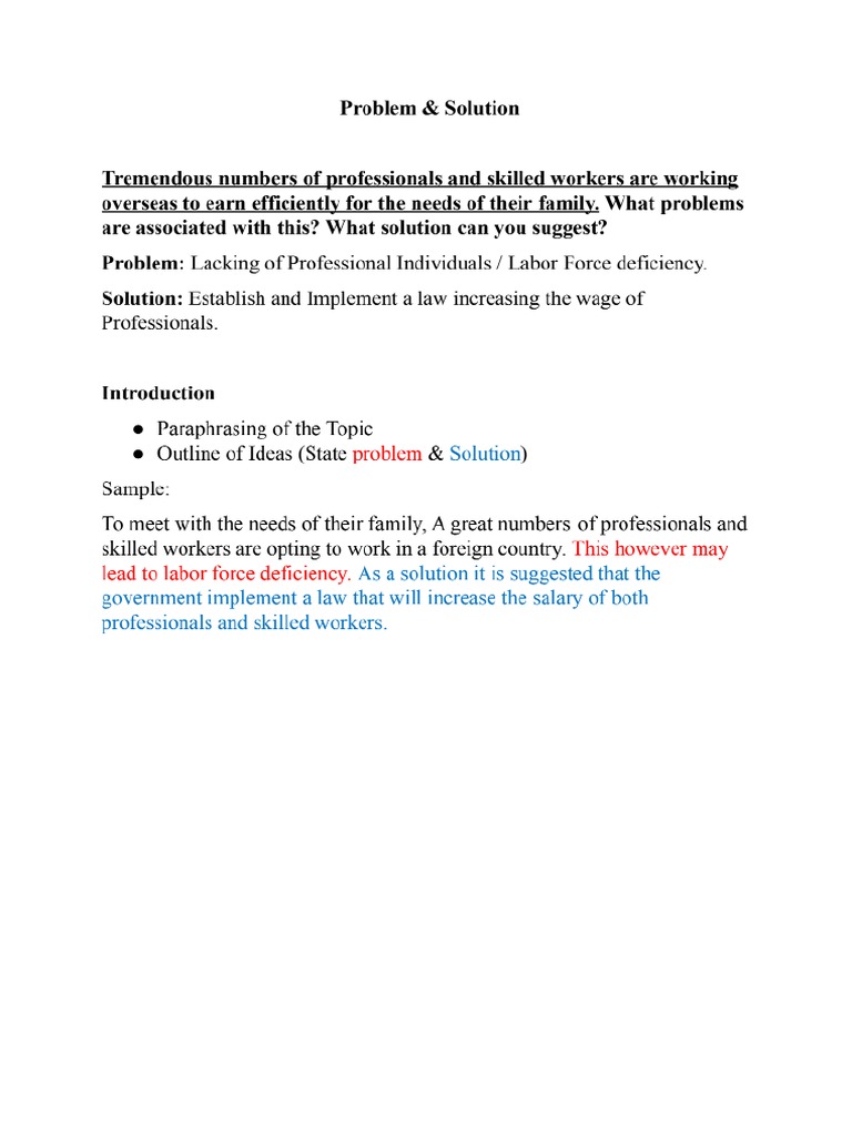 PTE - Problem and Solution Essay | PDF