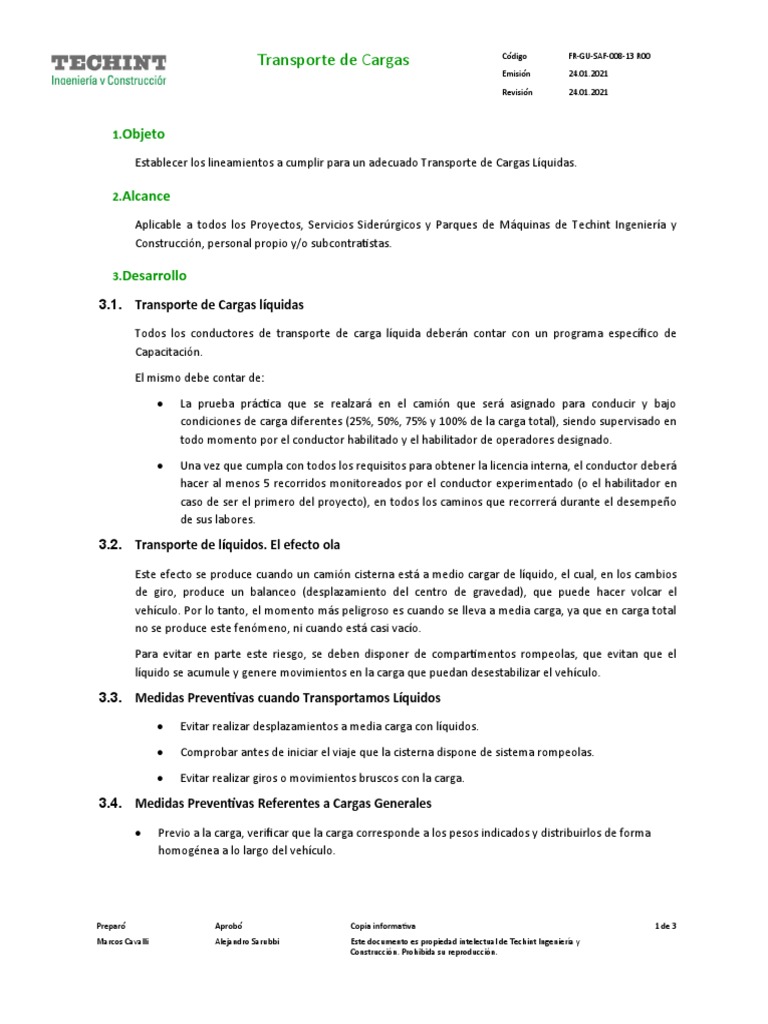 Gu-Saf-008-13 R00 | PDF | Herida | Transporte