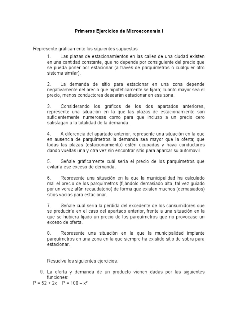 1 Ejercicios Micro I | PDF