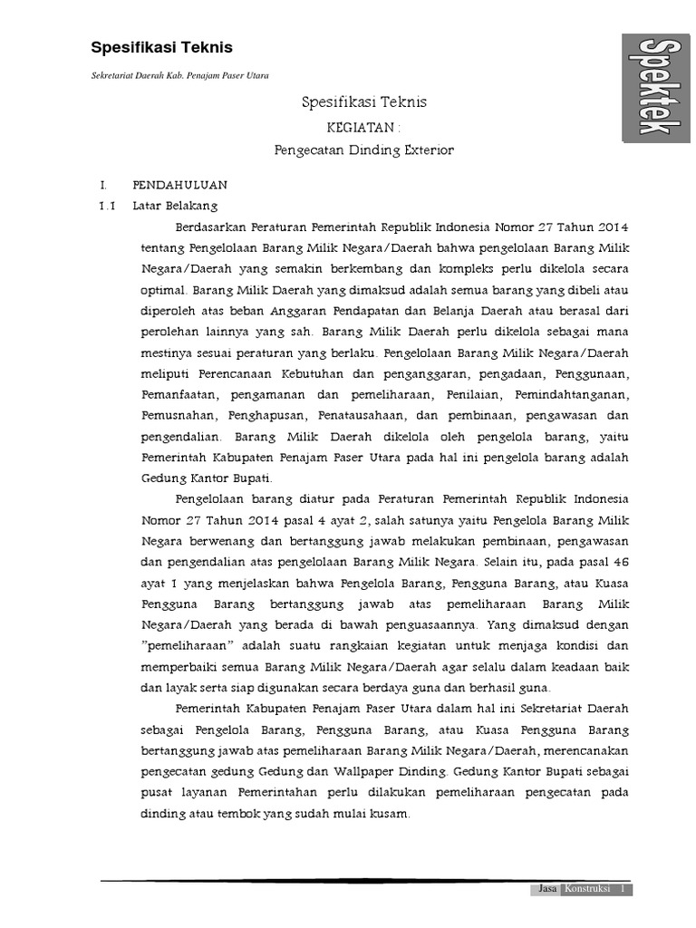 Spesifikasi RKS | PDF