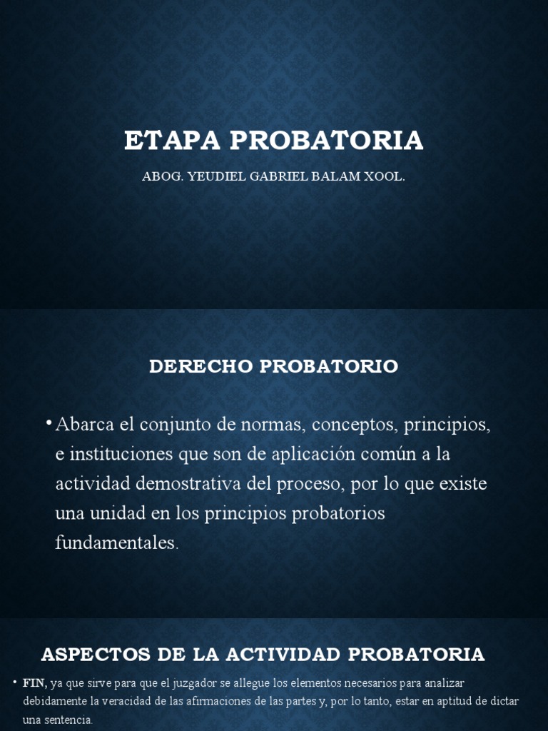 ETAPA Probatoria | PDF | Evidencia (ley) | Jurisdicción