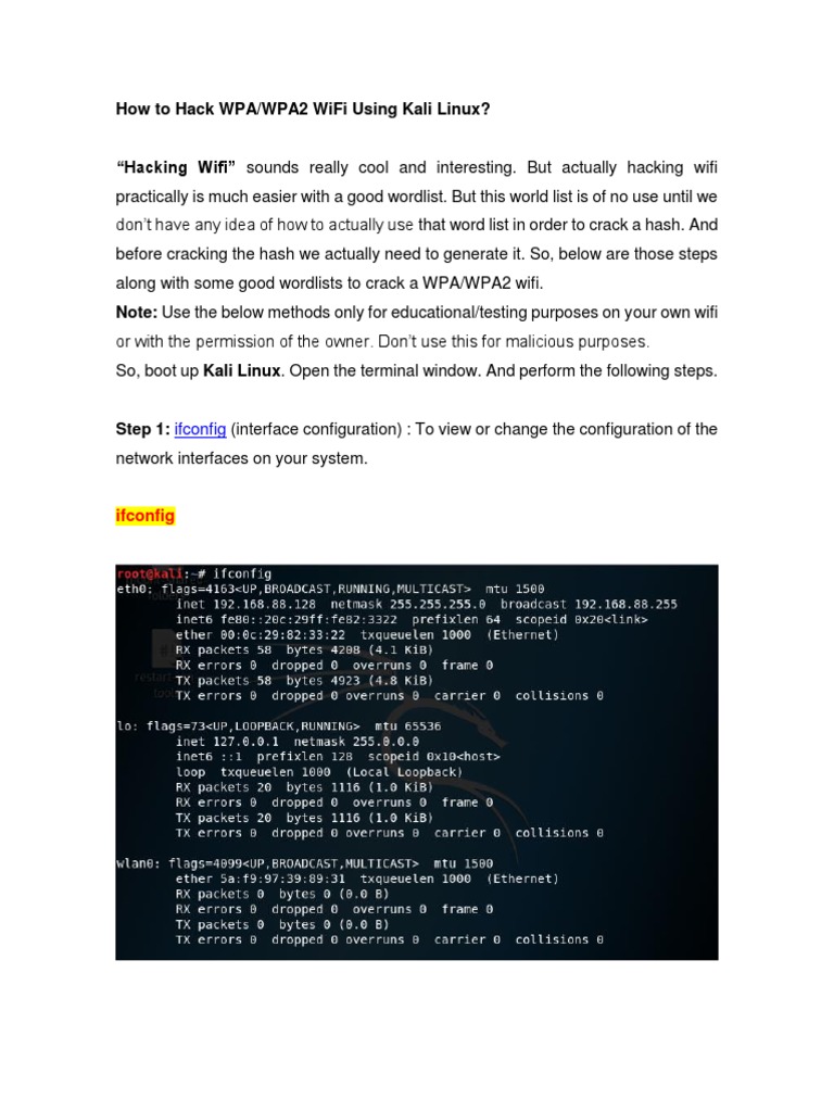 How To Hack WPA-WPA2 WiFi Using Kali Linux | PDF | Wi Fi | Computer Science