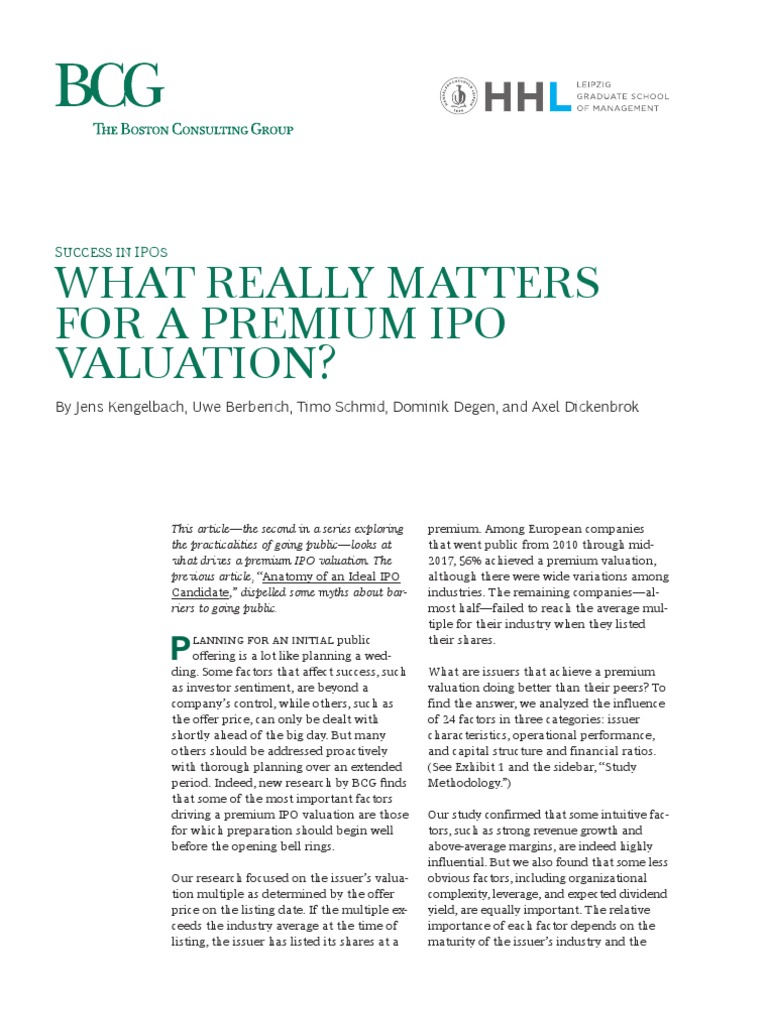 BCG What Really Matters For A Premium IPO Valuation July 2018 - tcm9 ...