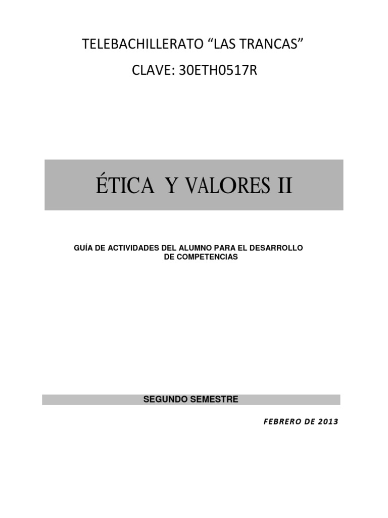 Etica y Valores Ii Guia de Actividades D | PDF | Bioética | Televisión