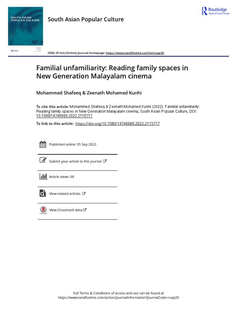 Familial Unfamiliarity Reading Family Spaces in New Generation ...