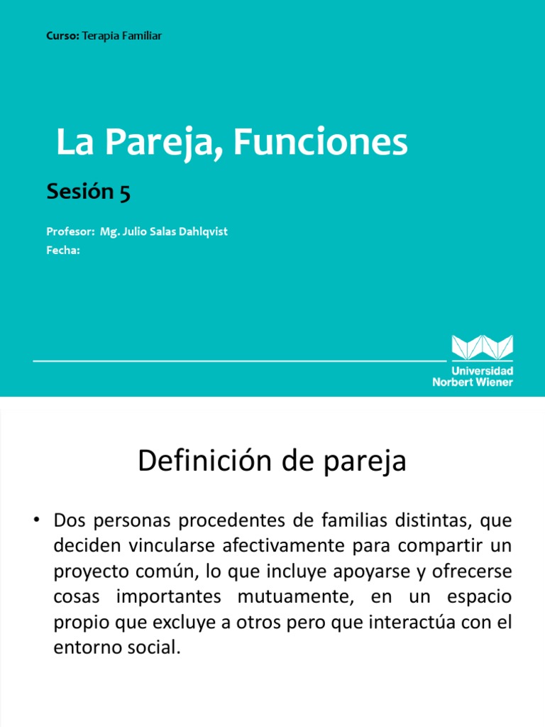 Sesion 5 - Terapia Sistemica La Pareja - Funciones | PDF | Amor | Comportamiento