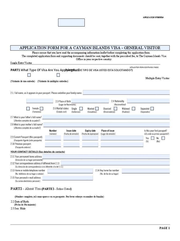 V1 - Visa - General Visitor - Application Form | PDF