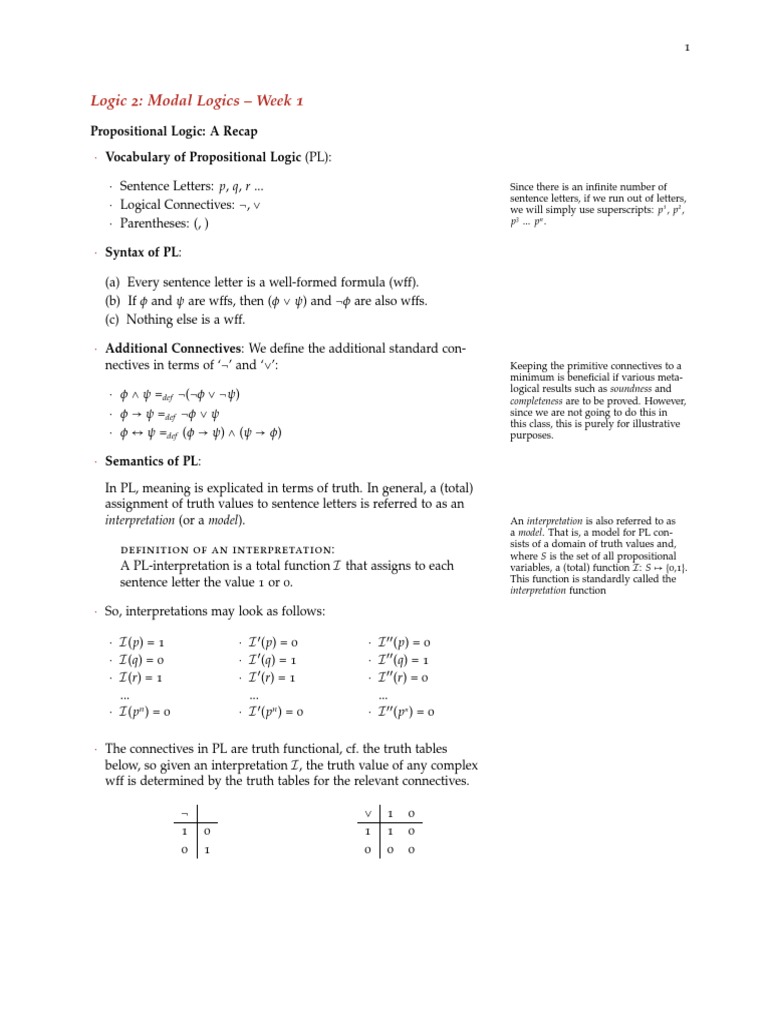 Intro to Propositional Logic | PDF | Interpretation (Logic) | Modal Logic