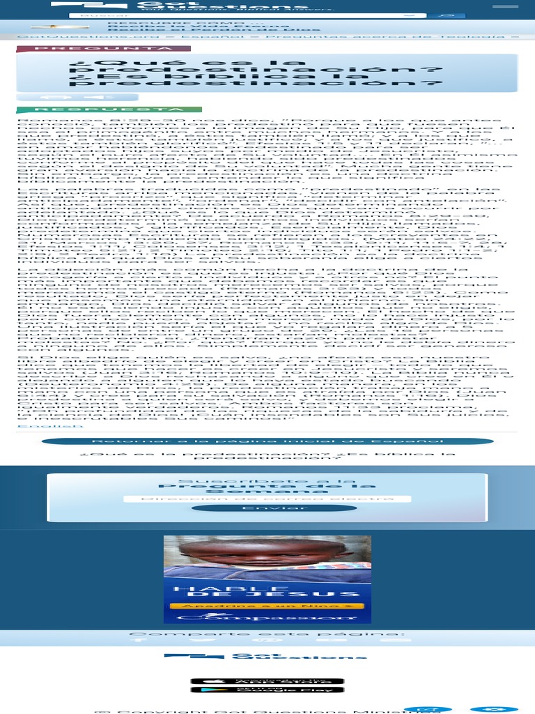 ¿Qué Es La Predestinación ¿Es Bíblica La Predestinación GotQuestions ...