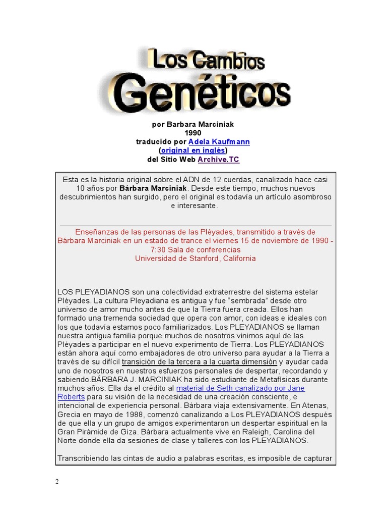 Bárbara Marciniak - Los Cambios Genéticos I y II | PDF | Tierra | Evolución