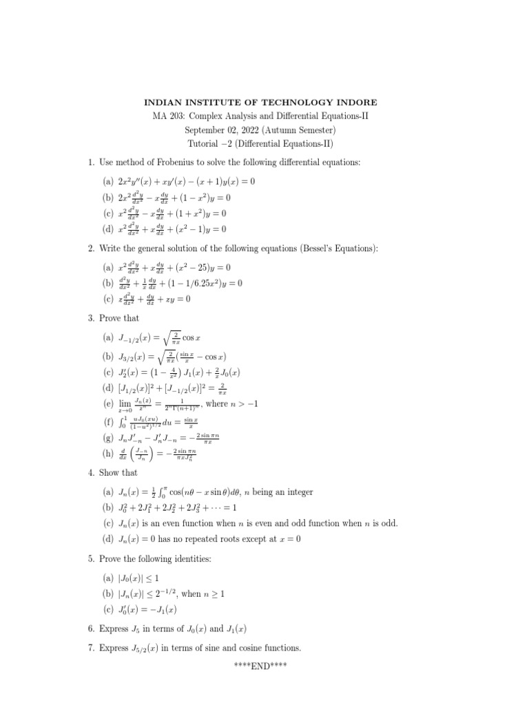 Tutorial-2 (Questions-DE) | PDF | Elementary Mathematics | Elementary ...