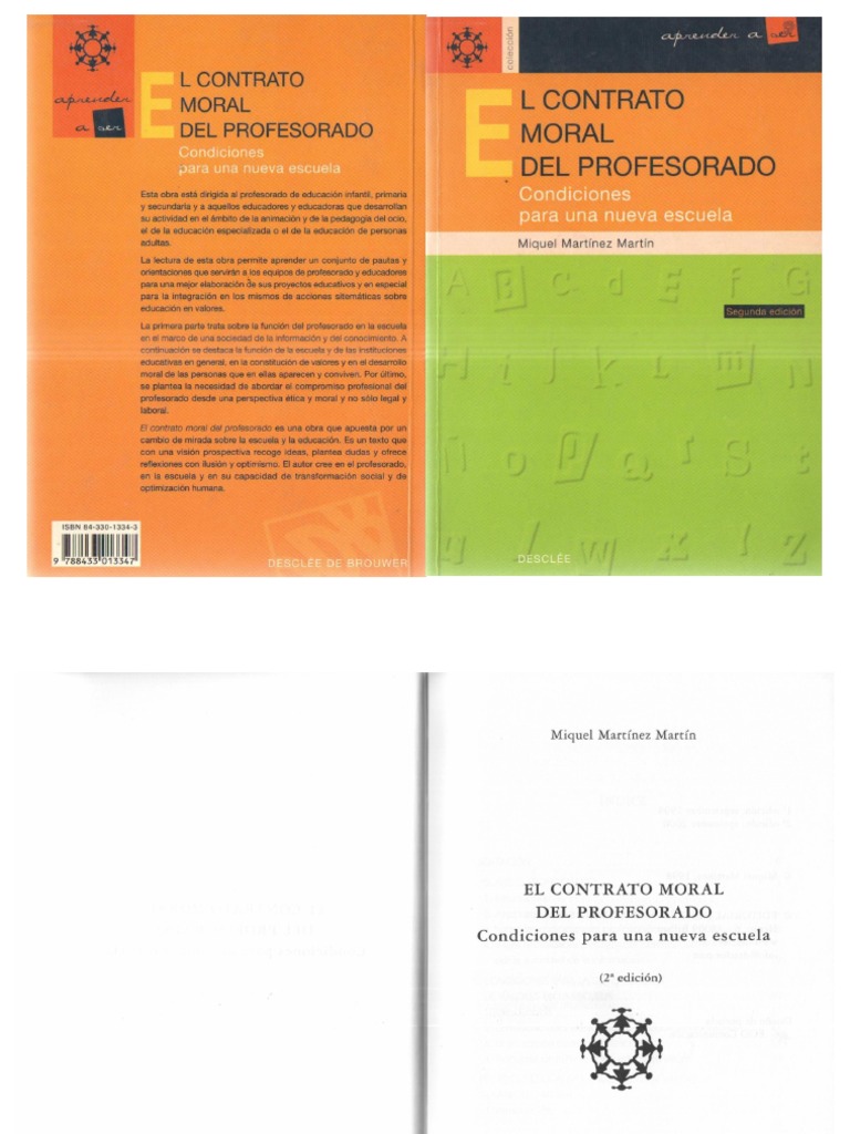 Martínez Martin, Miquel - El Contrato Moral Del Profesorado | PDF