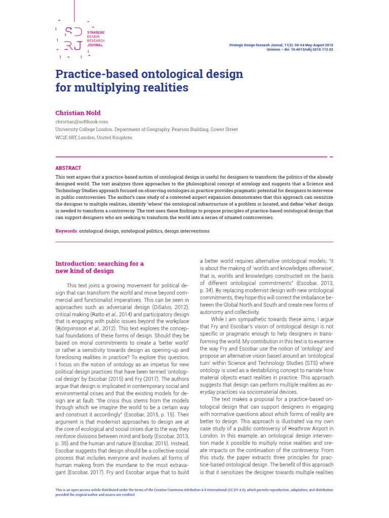 Practice Based Ontological Design For Mu | PDF | Ontology | Reality Practice Based Ontological Design For Mu | PDF | Ontology | Reality