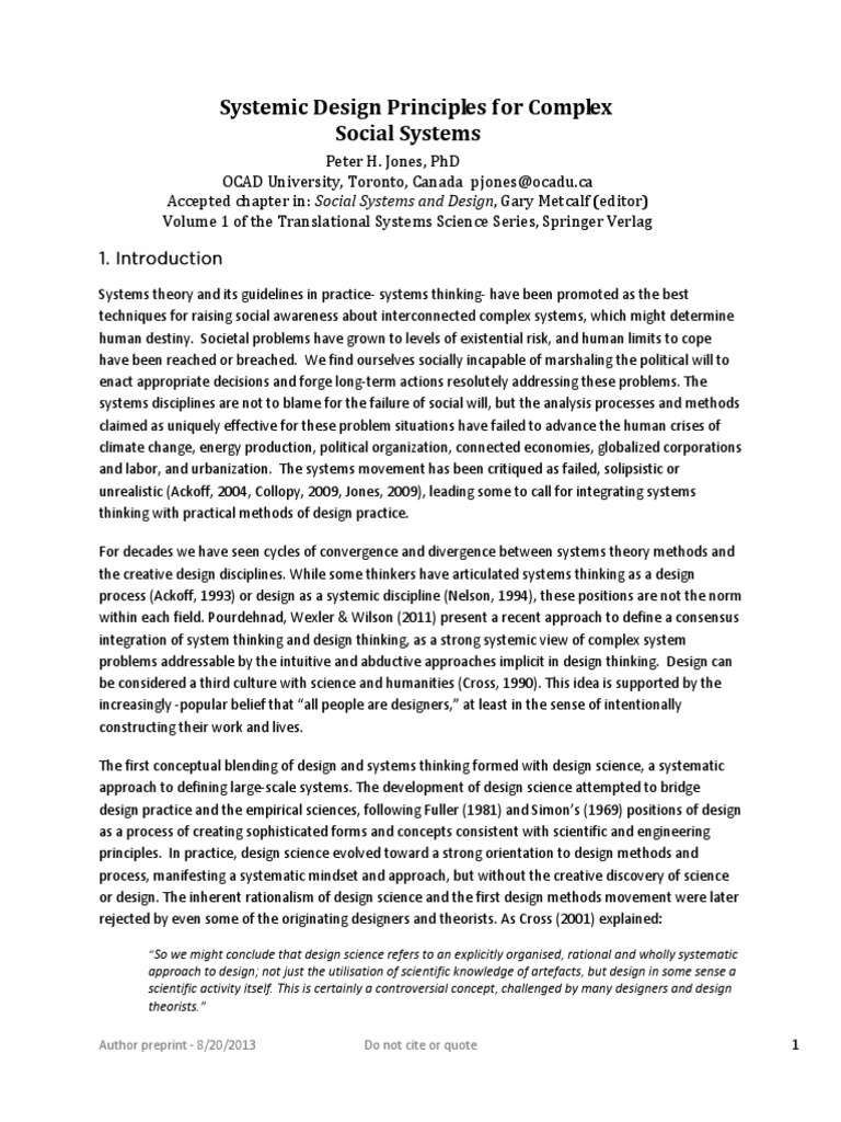 Systemic Design Principles For Complex S | PDF | Design | System