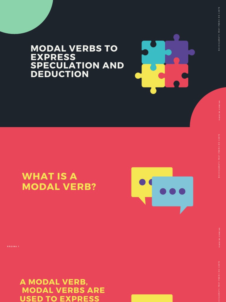 Modal Verbs To Express Speculation and Deduction | PDF | Verb | Linguistics