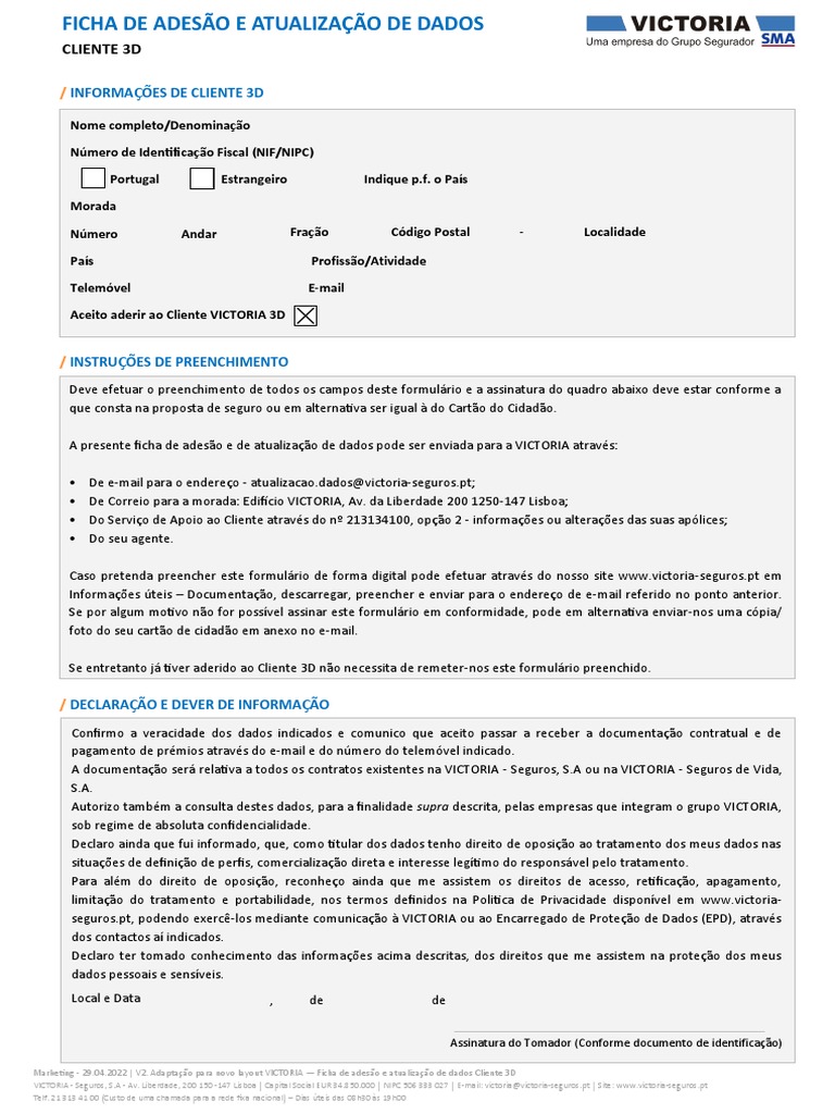 Ficha Cliente Fichadeadesao Cliente3d | PDF | Seguro