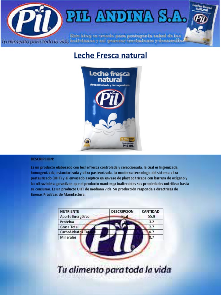 Productos Lácteos PIL: Variedad y Calidad | PDF | Leche | Productos lácteos