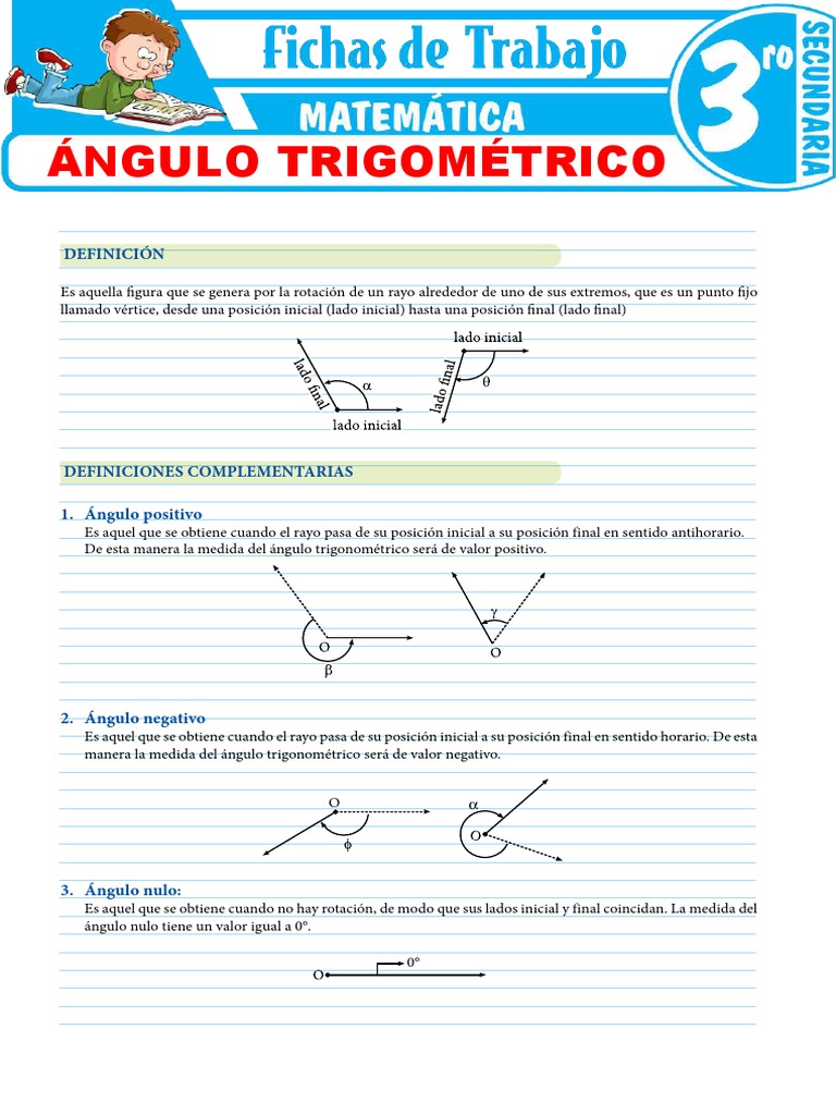 Angulo Trigometrico para Tercer Grado de Secundaria | PDF ...