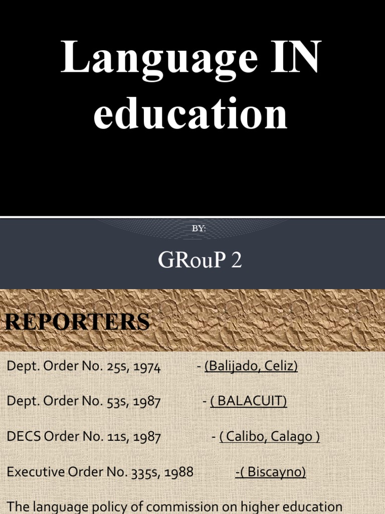 Implementing Bilingual Education in the Philippines: An Overview of Key Policies and Guidelines ...