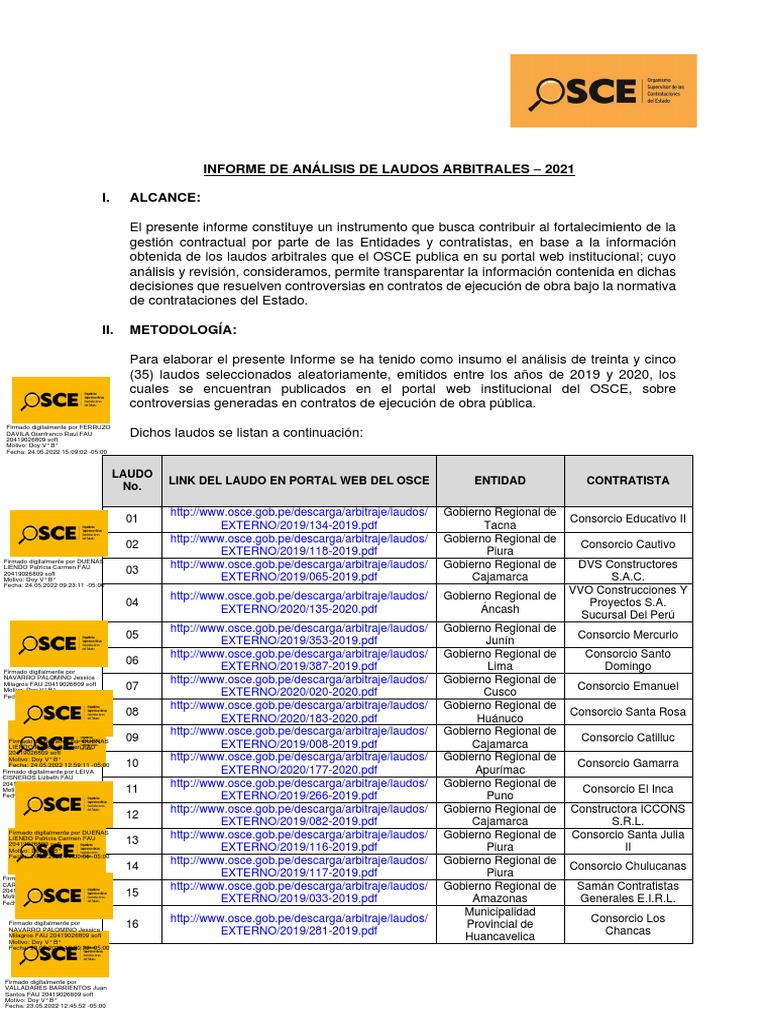 Informe de Analisis Arbitral Osce 2021 | PDF