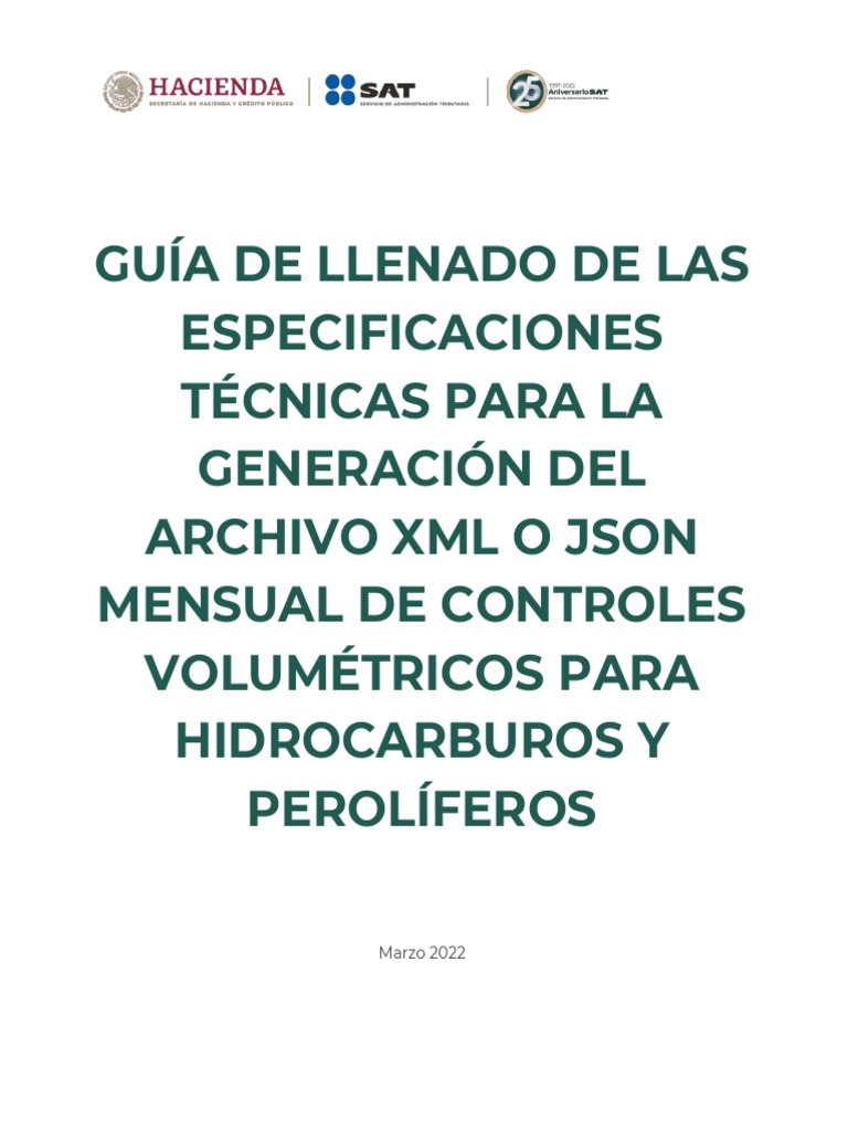 Guía Archivo Controles Volumétricos Formatos XML y JSON Mensual | PDF ...