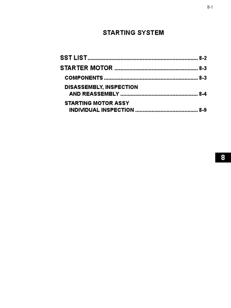 Sect 8 Starting System Engine 1fs Ce303 | PDF | Components ...