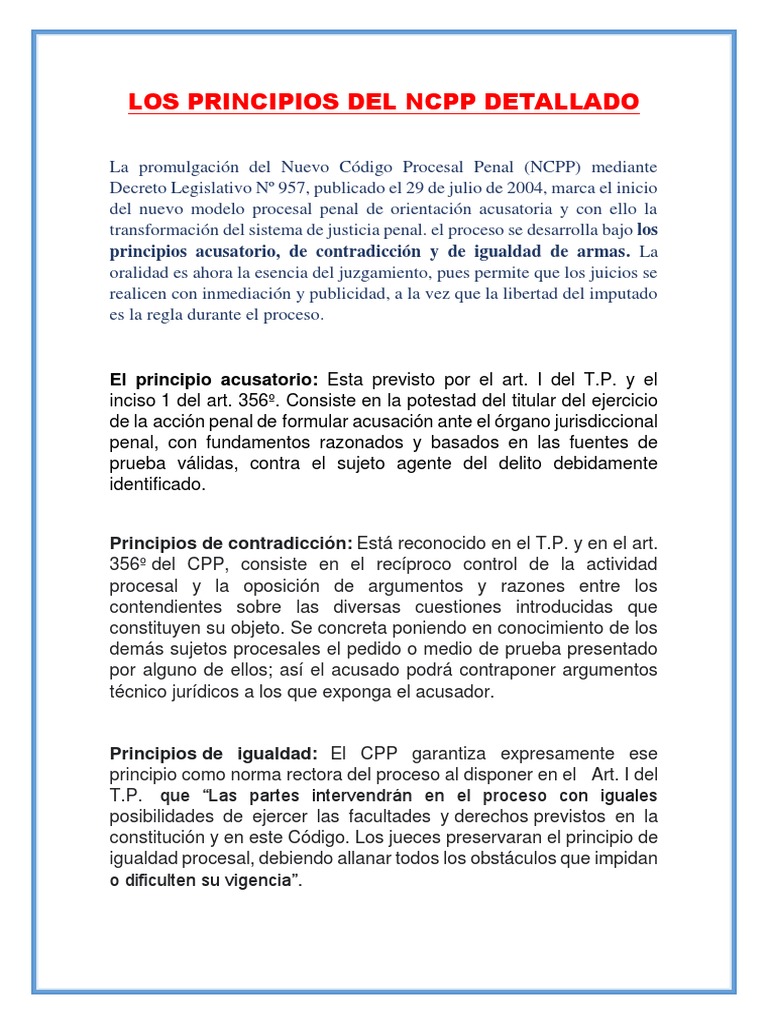 Los Principios Del NCPP Detallado | PDF
