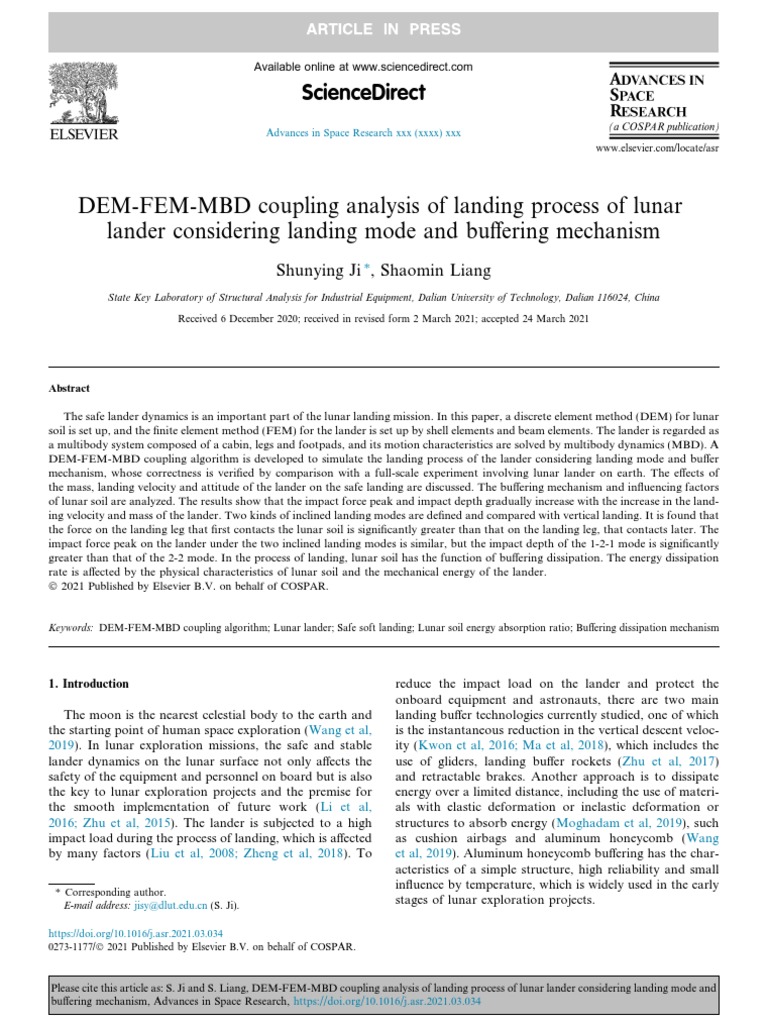 DEM_FEM_MBD lunar | PDF | Force | Stress (Mechanics)
