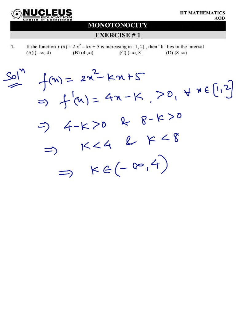 Monotonicity AOD Solution | PDF