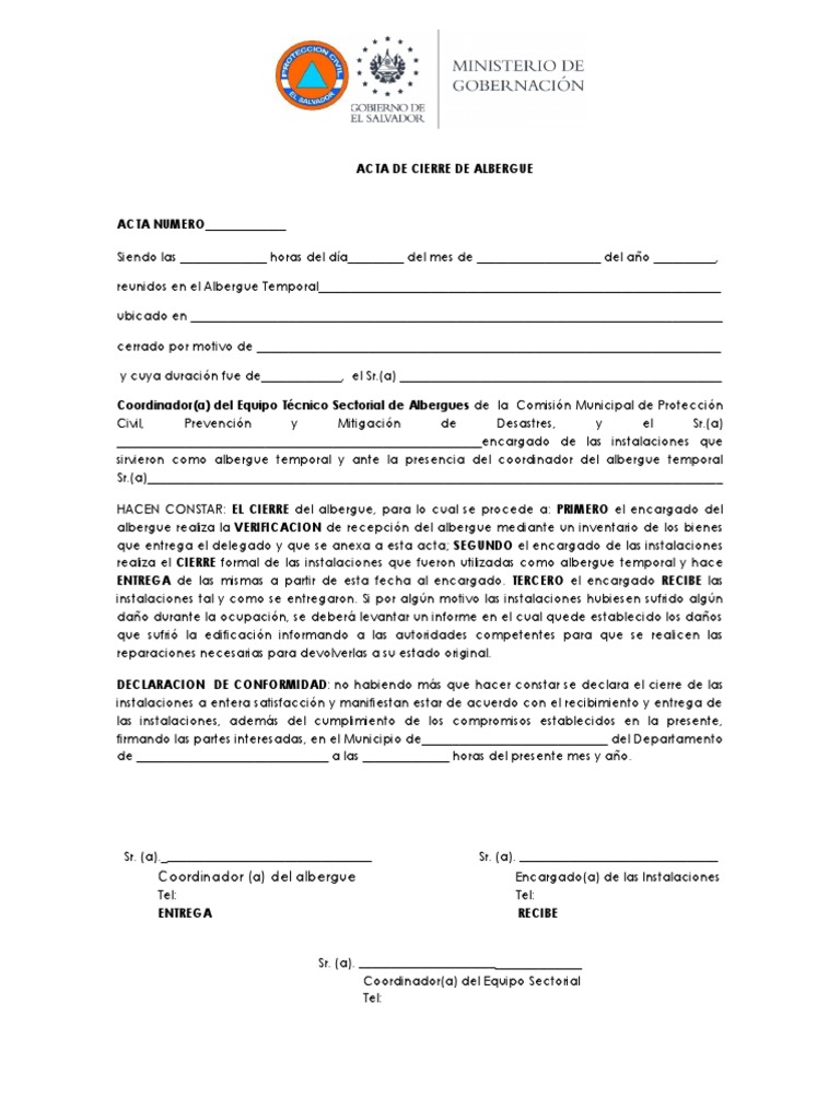Acta de Cierre de Albergue 2022 | PDF | Gobierno