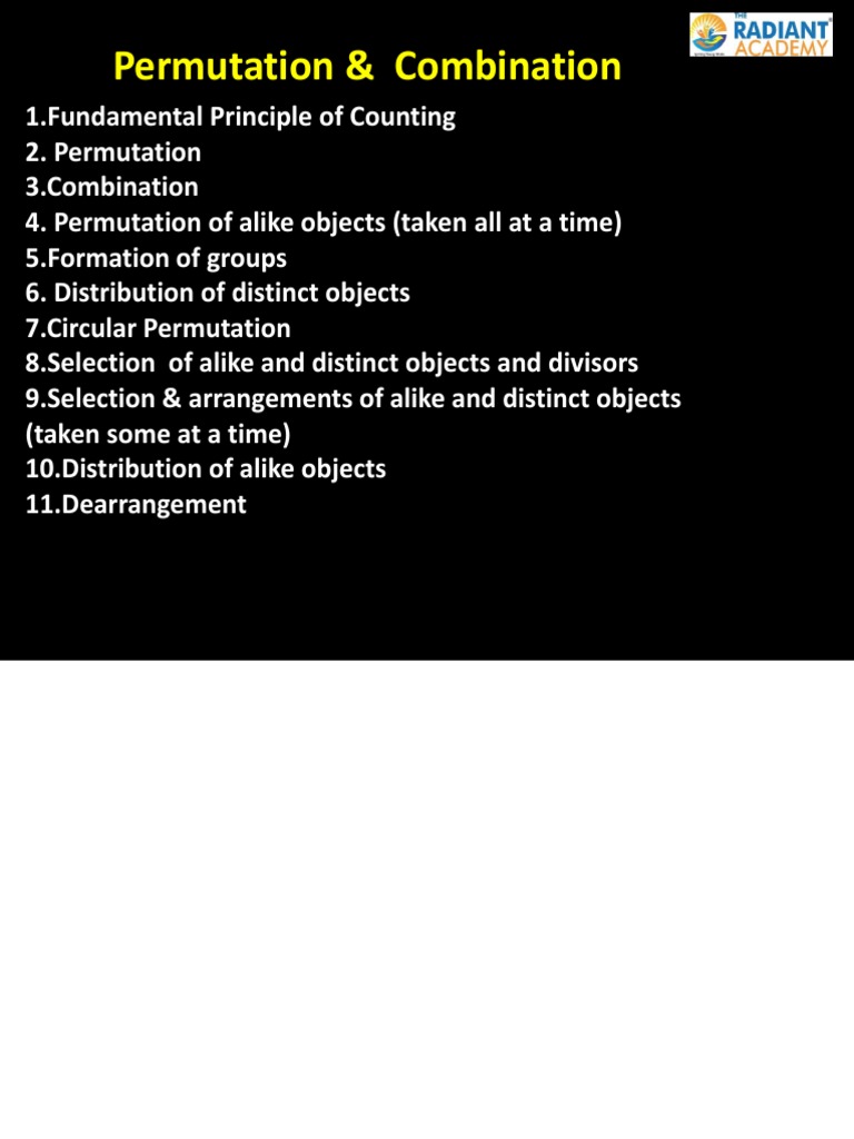 Permutation & Combination | Download Free PDF | Permutation | Combinatorics