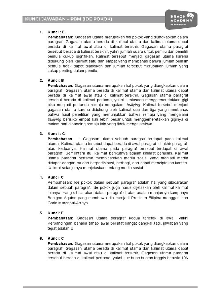 TPS - PBM - Ide Pokok (KJ) | PDF