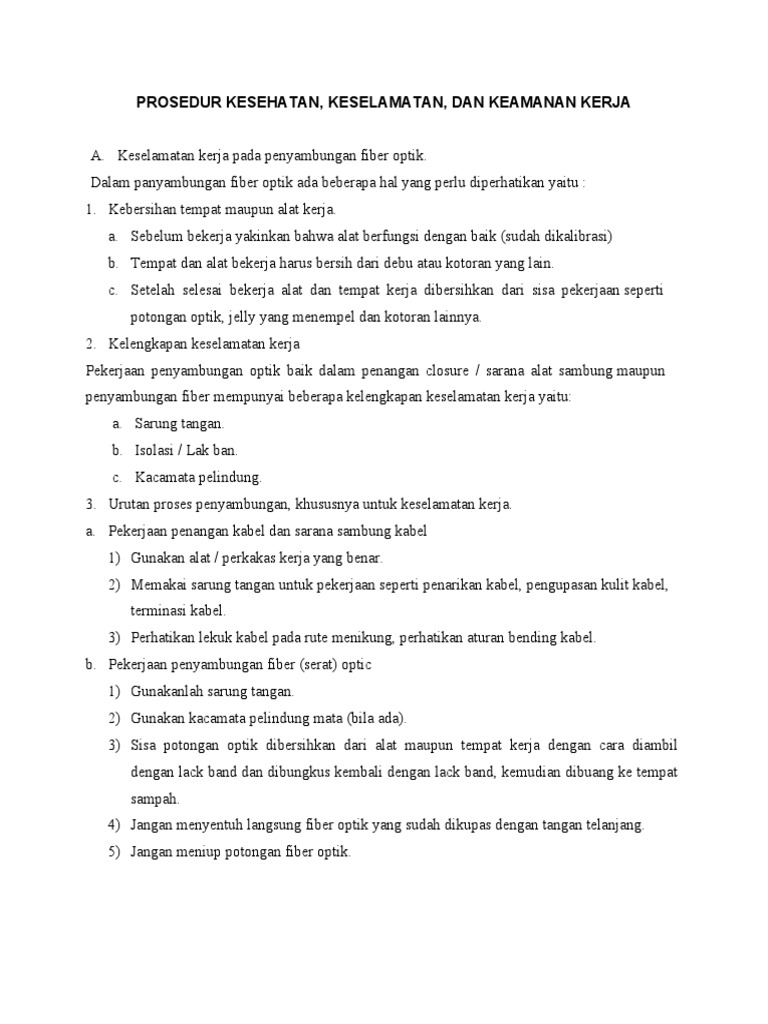 K3 Penyambungan Fiber Optik | PDF
