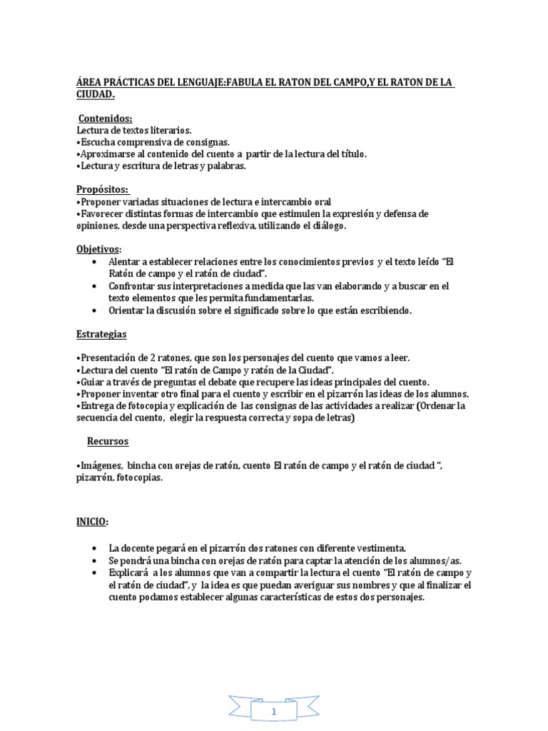 180820805-Raton-De-campo-raton-De-ciudad-secuencia-didactica Fabula El ...