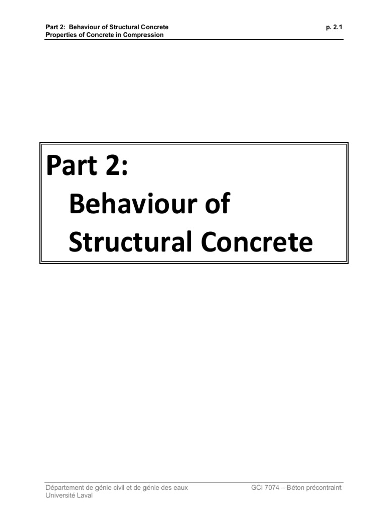 2020 Notes 2-Behaviour of Structural Concrete | PDF | Fibre Reinforced ...