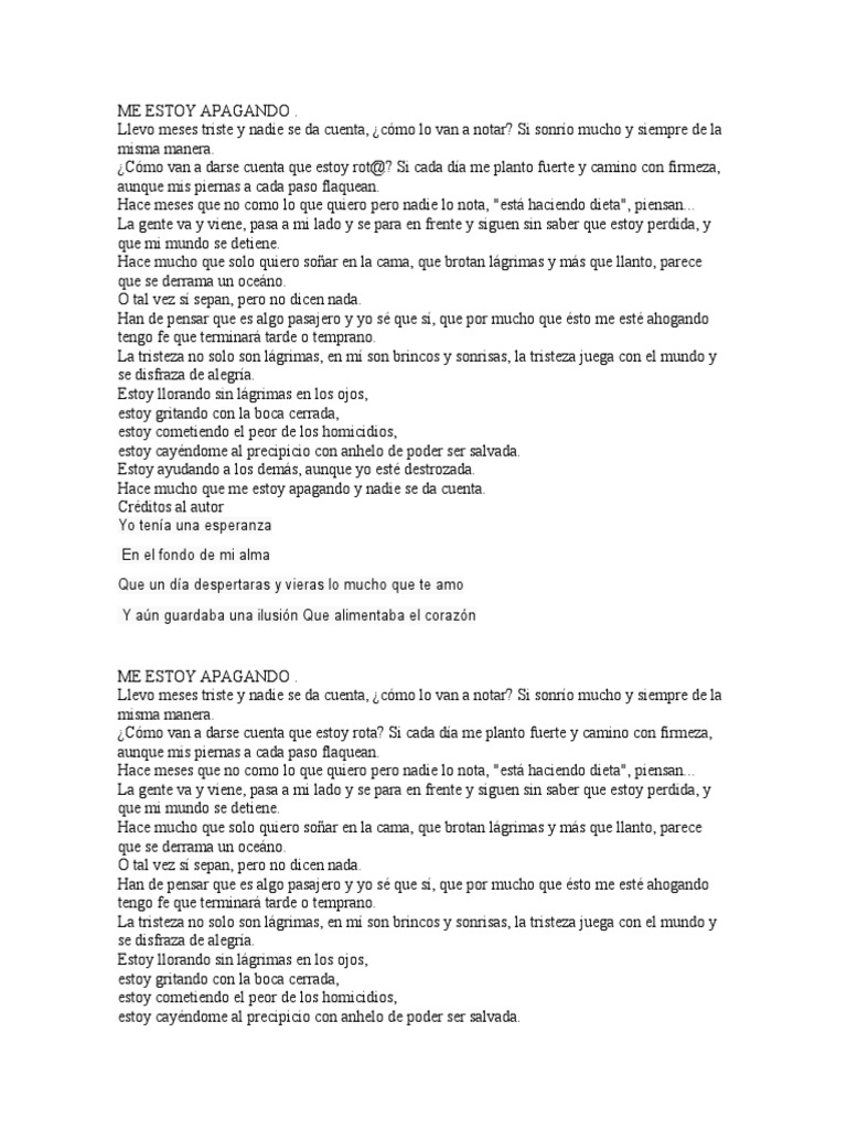 Me Estoy Apagando | PDF