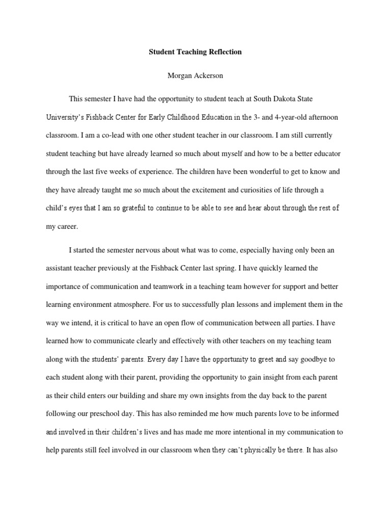 Student Teaching Reflection Insights | PDF | Teaching Method | Teachers