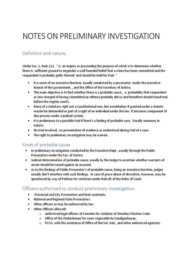 A Comprehensive Overview of Preliminary Investigations in the ...