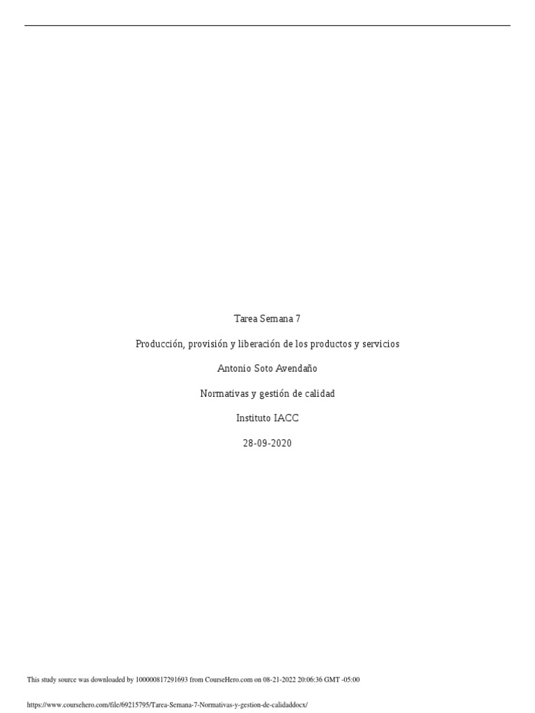 Tarea Semana 7 Normativas y Gestion de Calidad | PDF