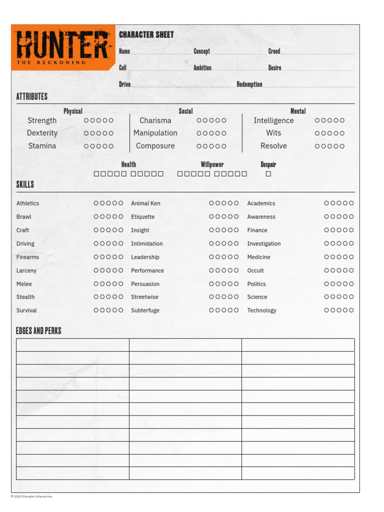 h5 Charactersheet v3 Fillable Final | PDF