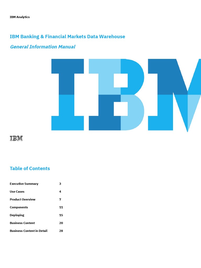 IBM Banking & Financial Markets Data Warehouse | PDF | Data Warehouse ...