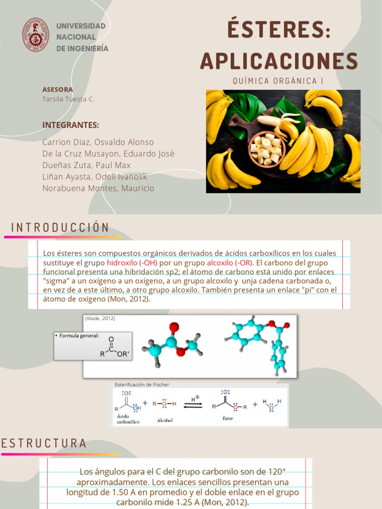 Ésteres Aplicaciones | PDF | Ester | Química Orgánica