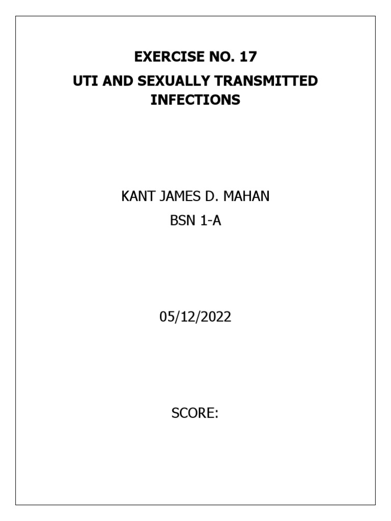 Exercise No 17 | PDF | Urinary Tract Infection | Hiv