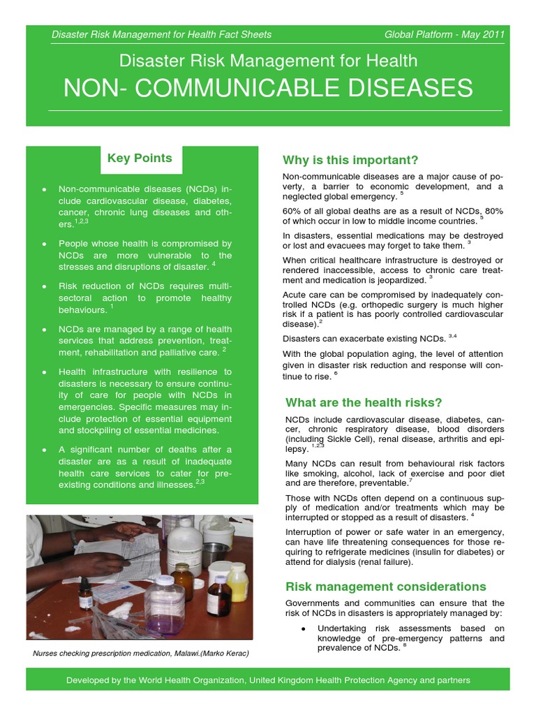 Disaster Risk Management for NCDs | PDF | Non Communicable Disease ...