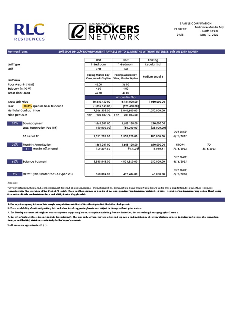 RMBN Sample Computation 20-20 (11) - 60 | PDF | Fee | Taxes