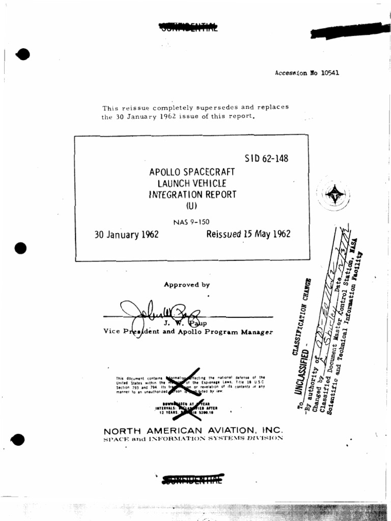 Apollo Spacecraft Launch Vehicle Integration Report | PDF | Aerospace ...