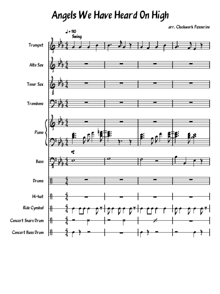 Angels We Have Heard On High Jazz Arrangement | PDF | Music Production ...