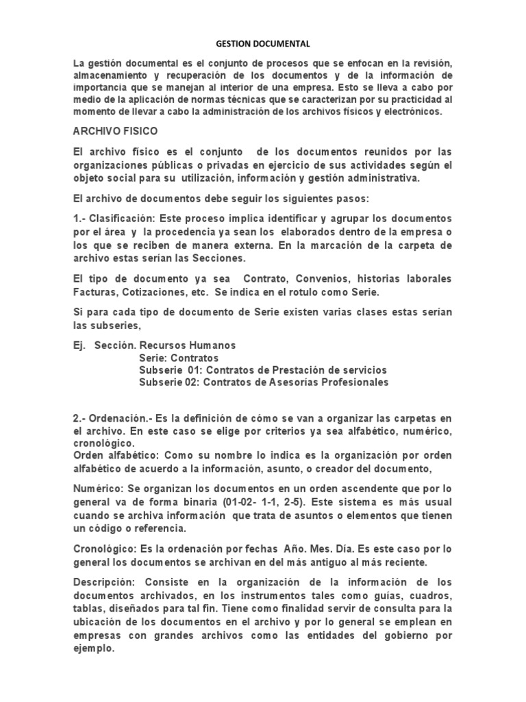 Archivo Fisico | PDF | Gestión de registros | Informática