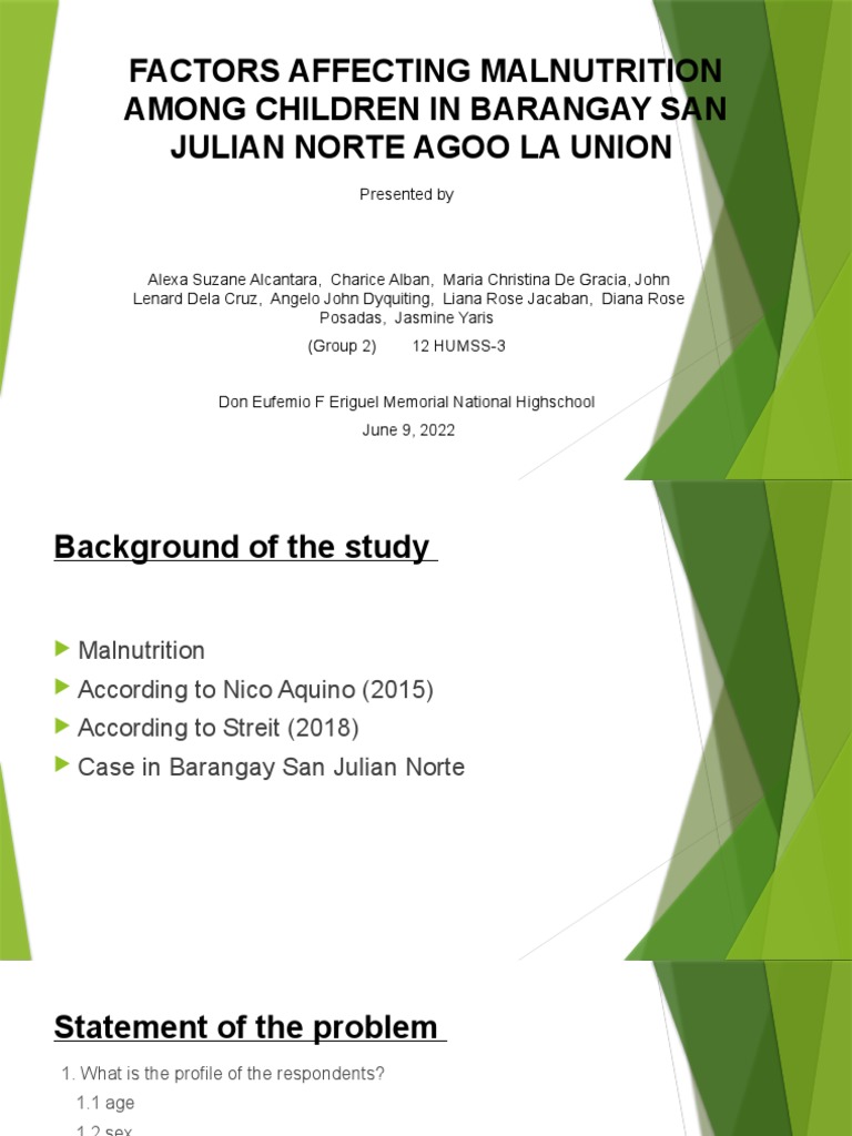 Research Presentation g2 | PDF | Malnutrition | Obesity